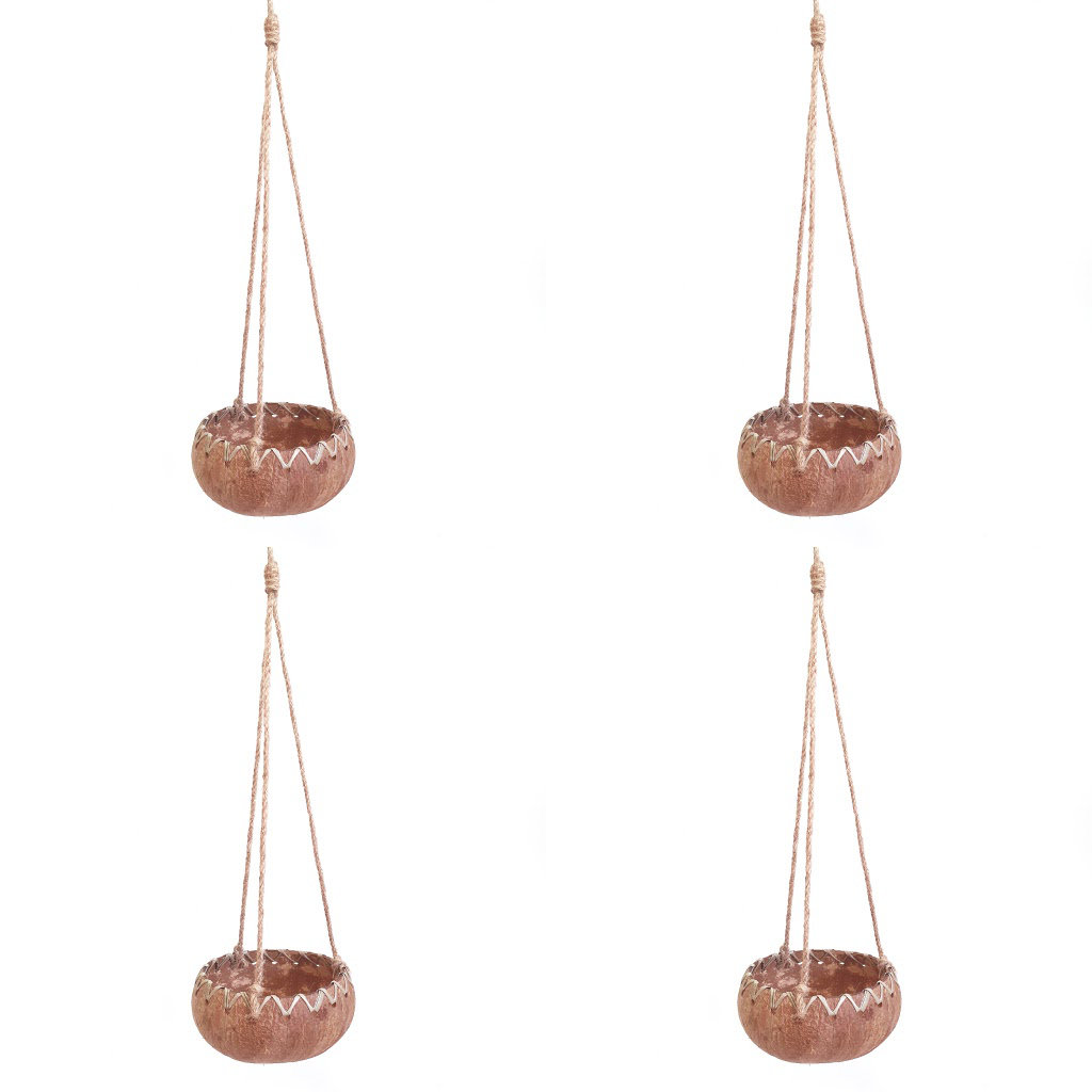 Rainforest Bowls Hanging Fibre Coconut Planter 4-Pack - Wayfair Canada