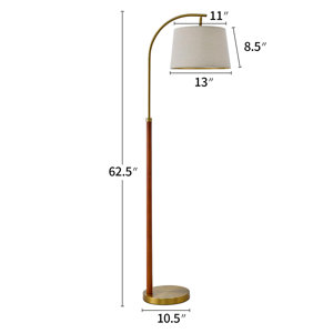 Mercer41 62.5" Gold Industrial Floor Lamp With Foot Switch – Minimalist ...