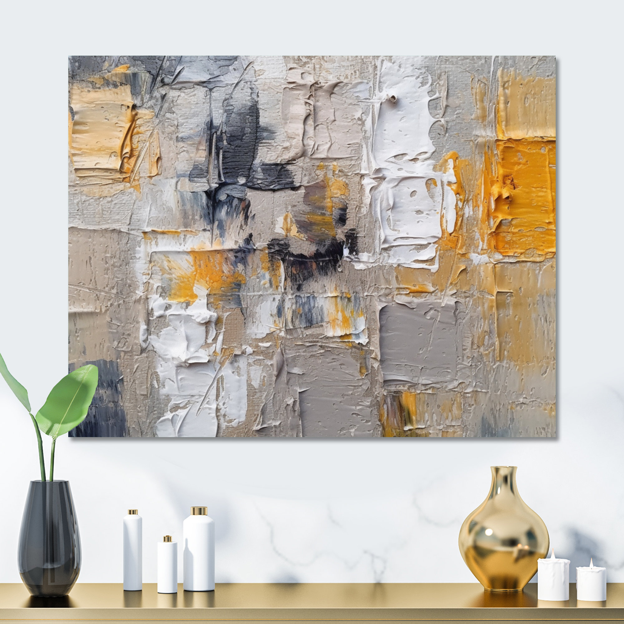 Winston Porter Beige And Gold Cubist Kaleidoscope I - Cubism Metal Wall ...