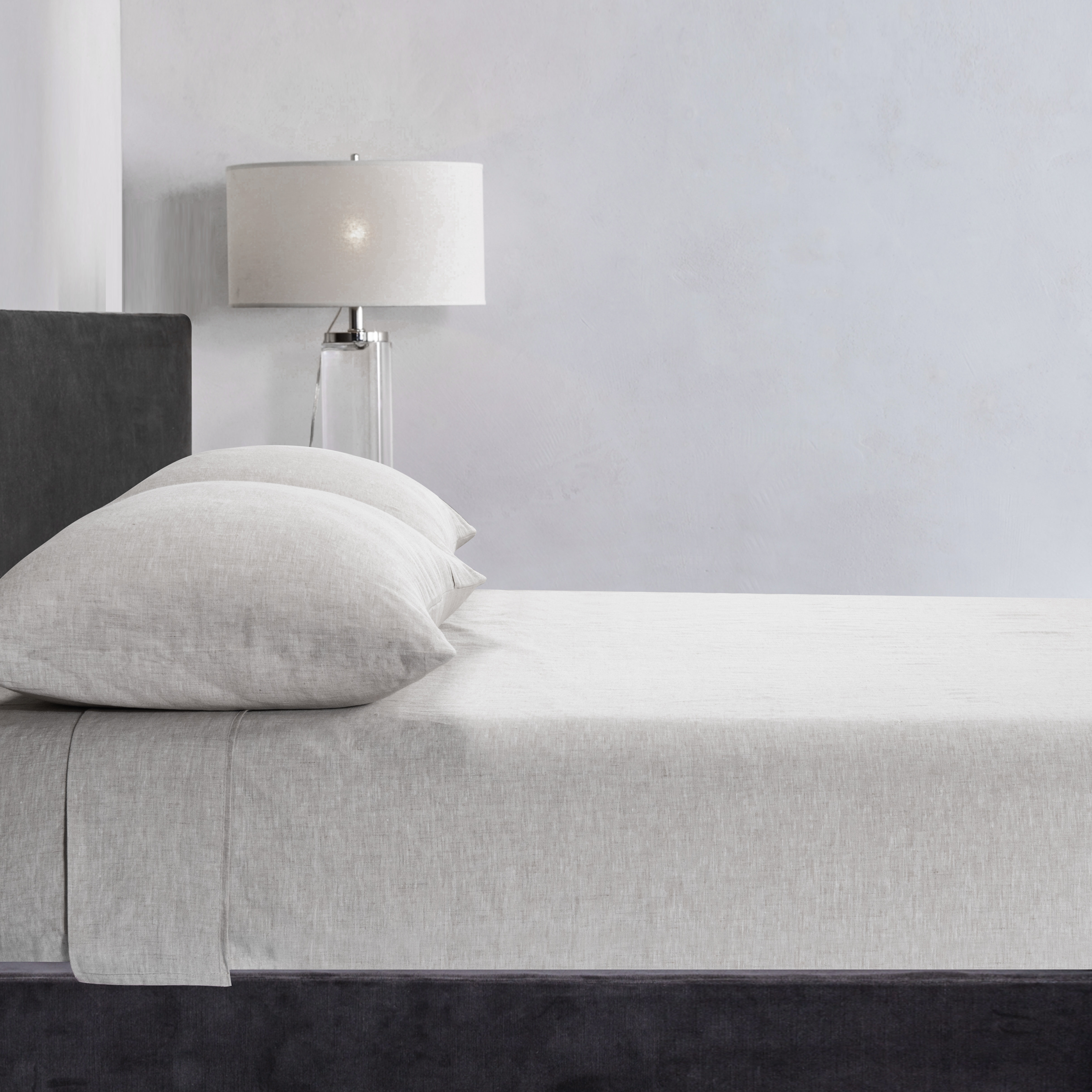 MeadowPark Stone Washed Pure Linen Sheet Set, Fitted Sheet 16" Pocket ...