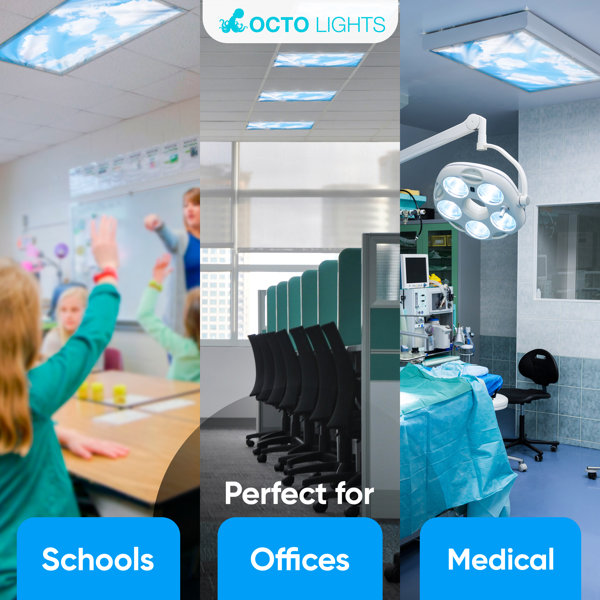 Octo Lights Fluorescent Light Covers For Ceiling Lights - Magnetic ...