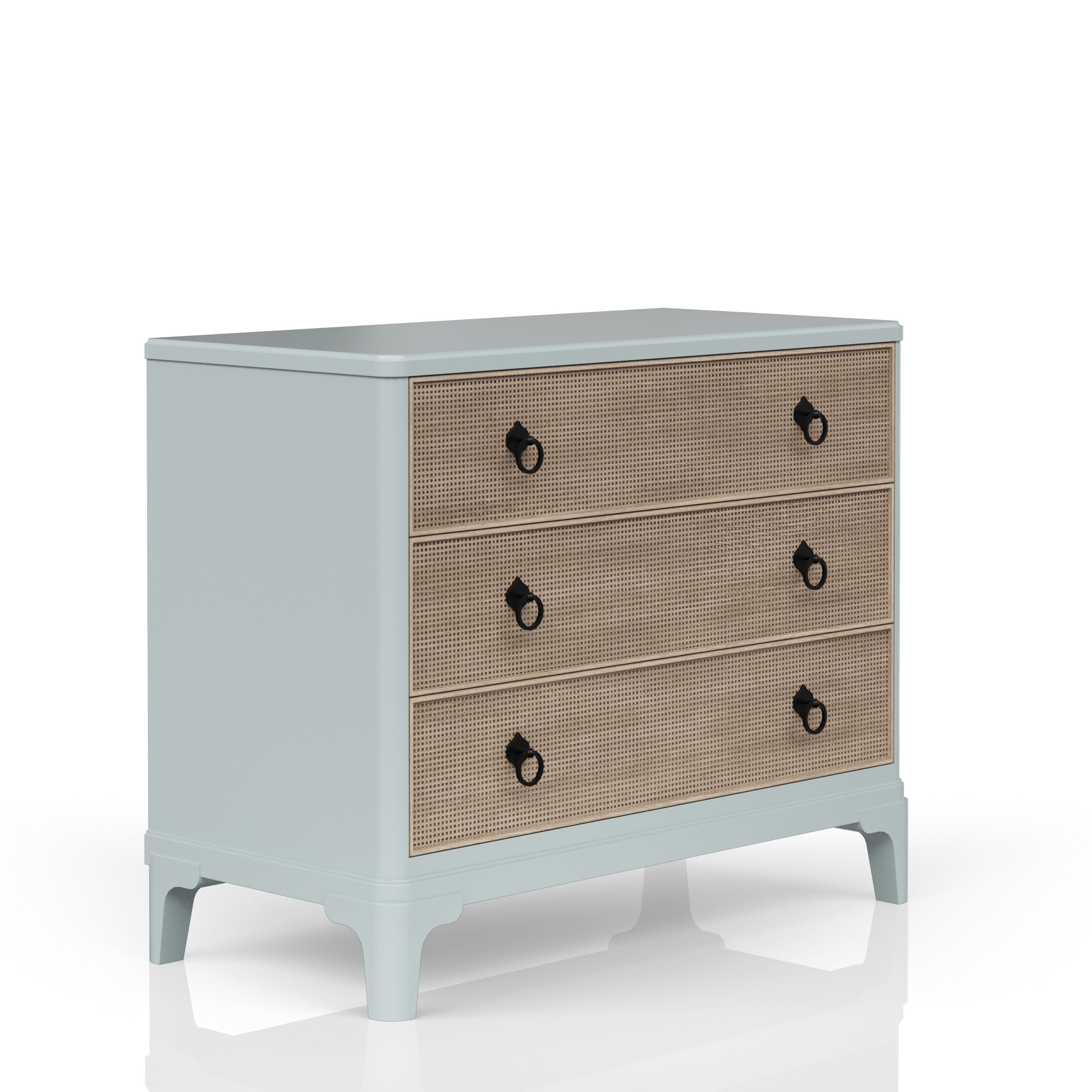 Bay Isle Home™ Dawson Wooden Hall Chest with Cane Fronts & 3 Drawers ...