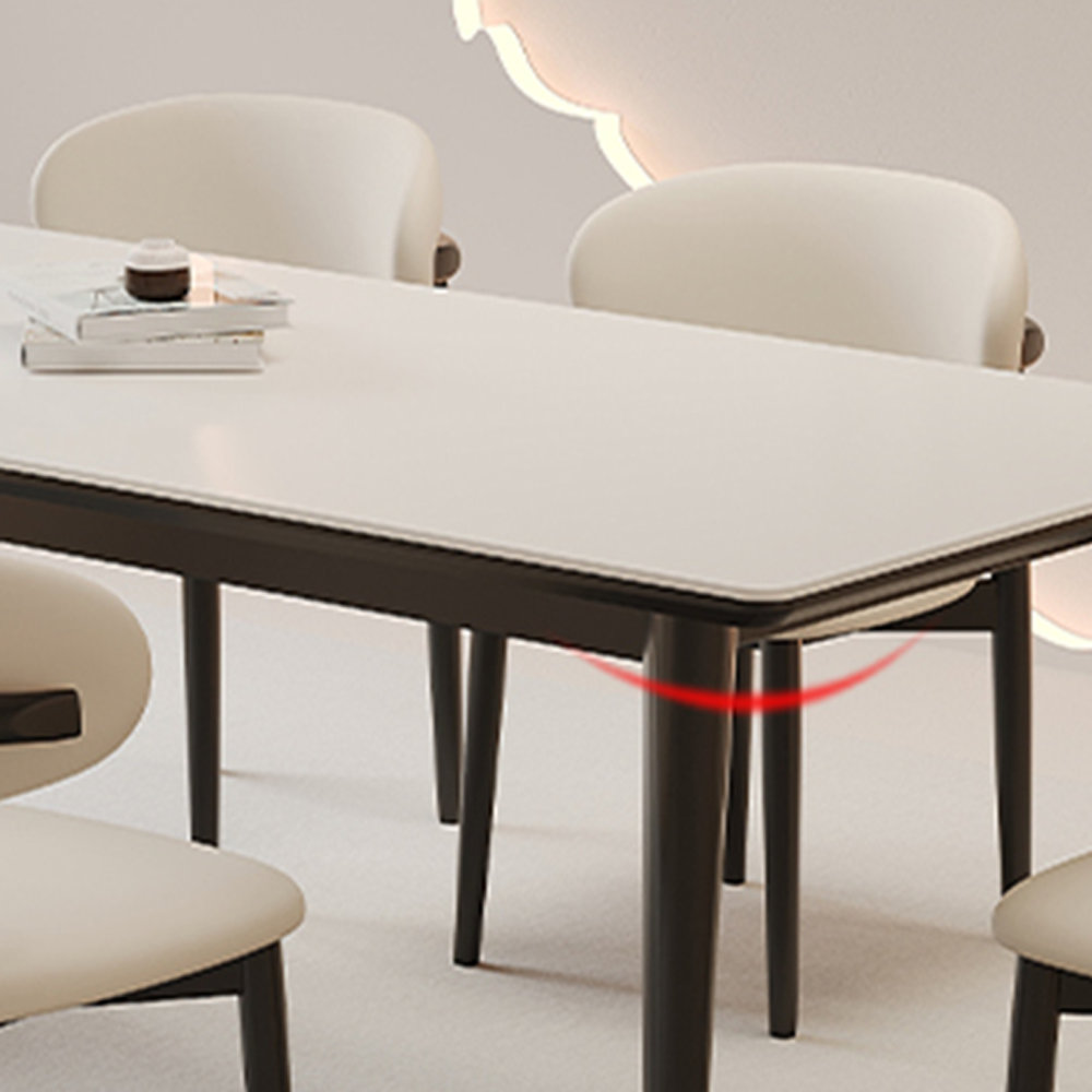 Corrigan Studio Modern Rectangular Solid Wood Rock-Plate Table ...