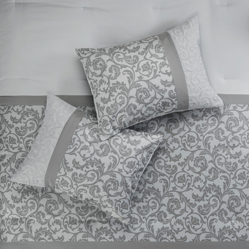 FLASH VAYNE Luxury Transitional Embroidered 8-Piece Comforter Set ...