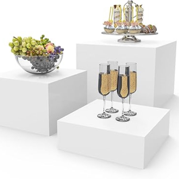 FashionSecretsLLC 3-Piece Acrylic Buffet Risers – Nesting Display ...