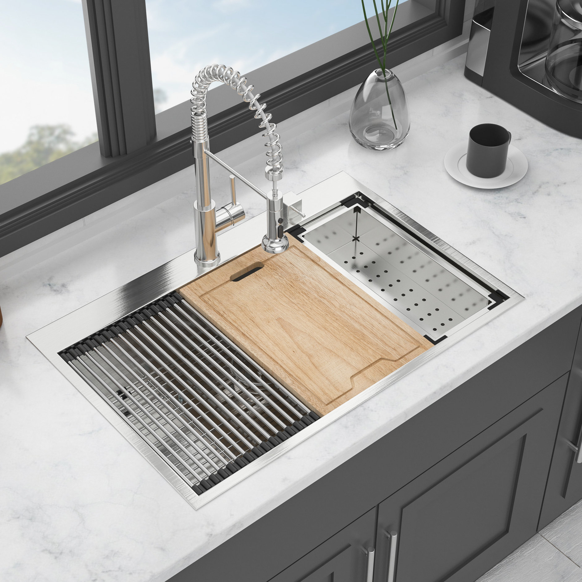 xingguangya 33X22 Topmount Kitchen Sink, 16 Gauge T304 Grade Stainless ...