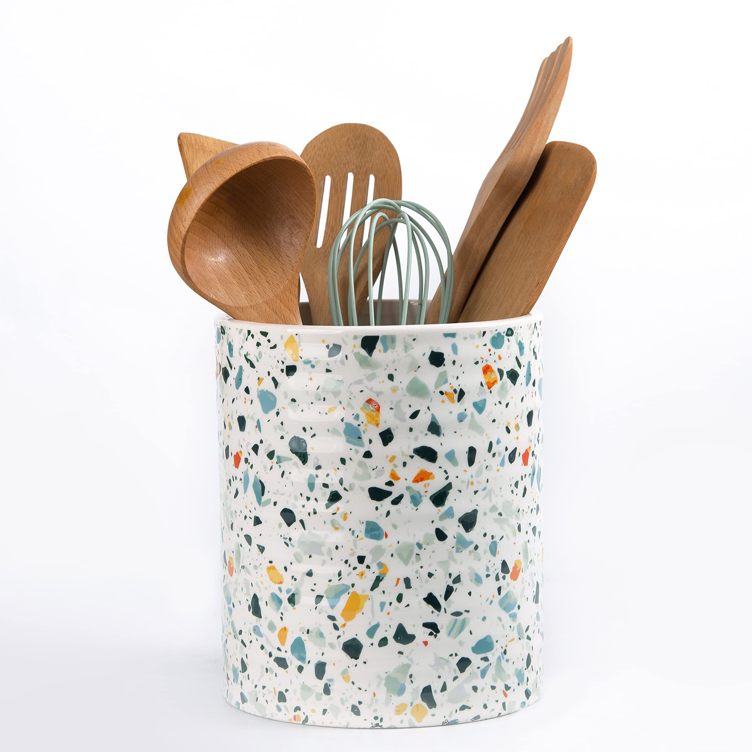 Corrigan Studio® Kitchen Utensil Holder,7.2?Extra Large Stable Terrazzo ...