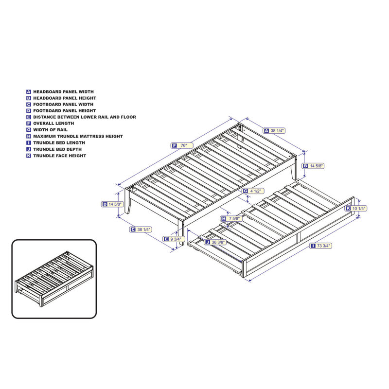 Lark Manor Aayanna Solid Wood Sturdy Platform Bed with Guest Trundle ...