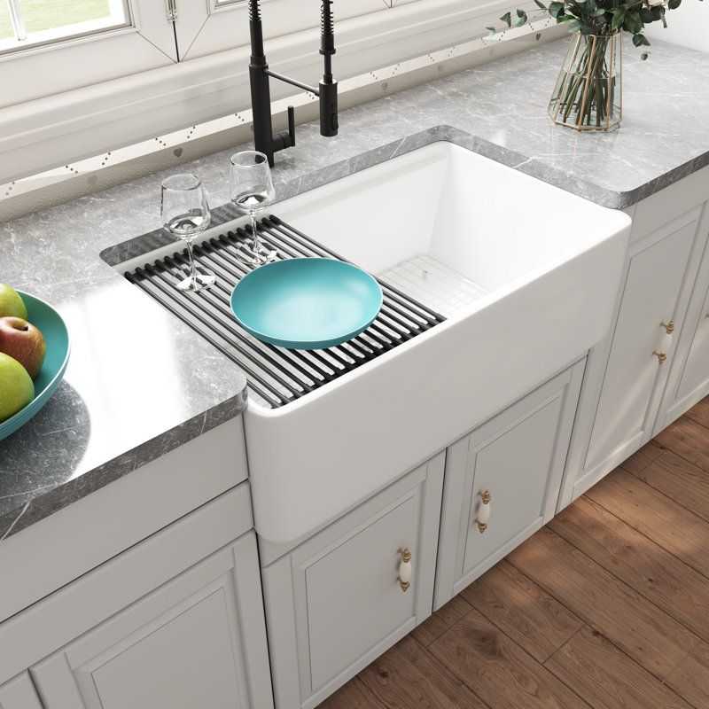 Deervalley 33" L X 20" W Single Basin Workstation Farmhouse Kitchen ...