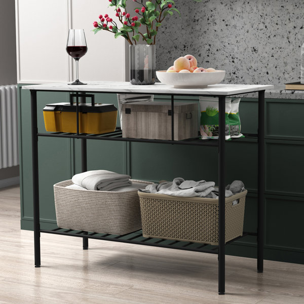 Ebern Designs Charleroi Faux Marble Prep Table - Wayfair Canada