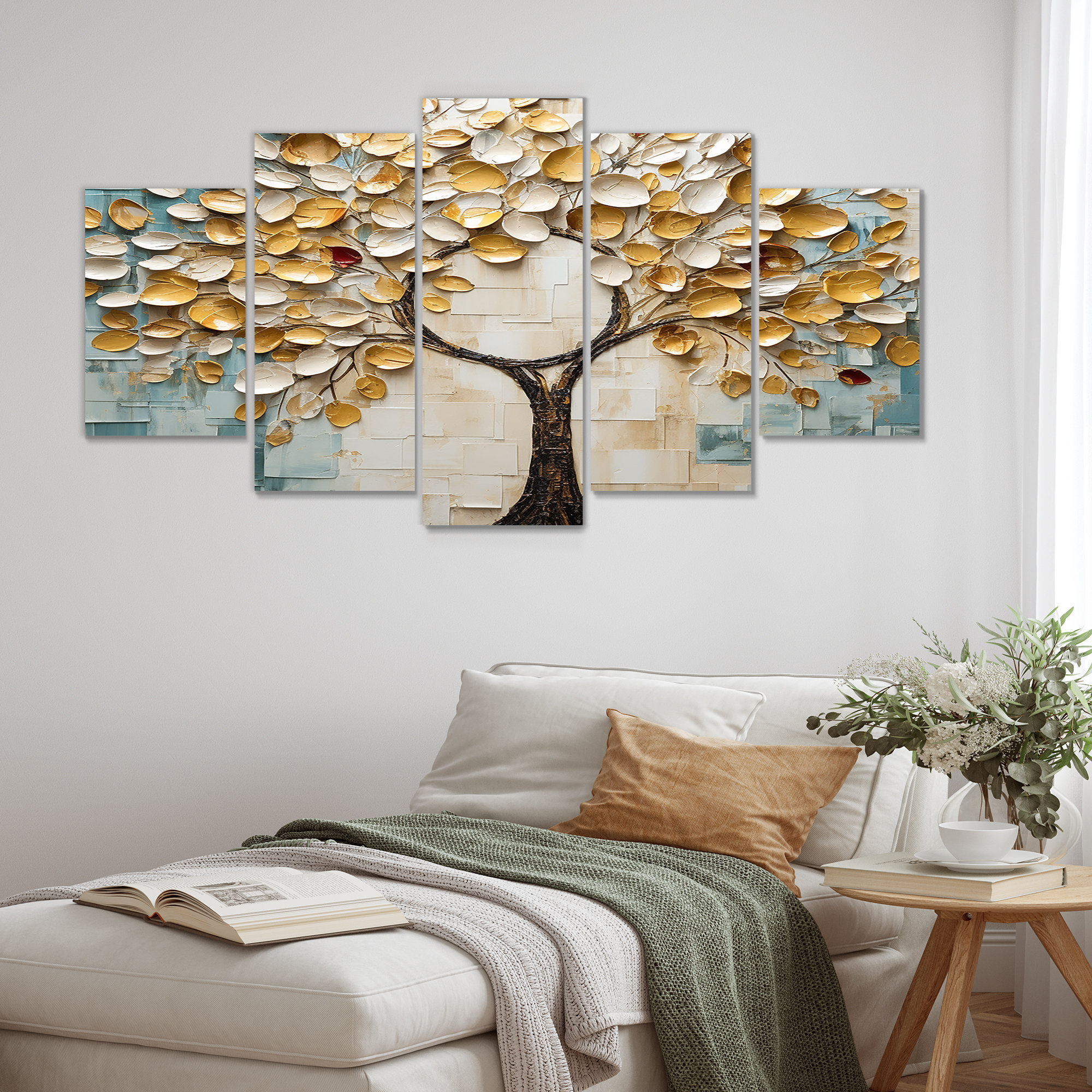 Lark Manor™ Minimal Winter Tree Vintage Teal - Tree Wall Art For Living ...