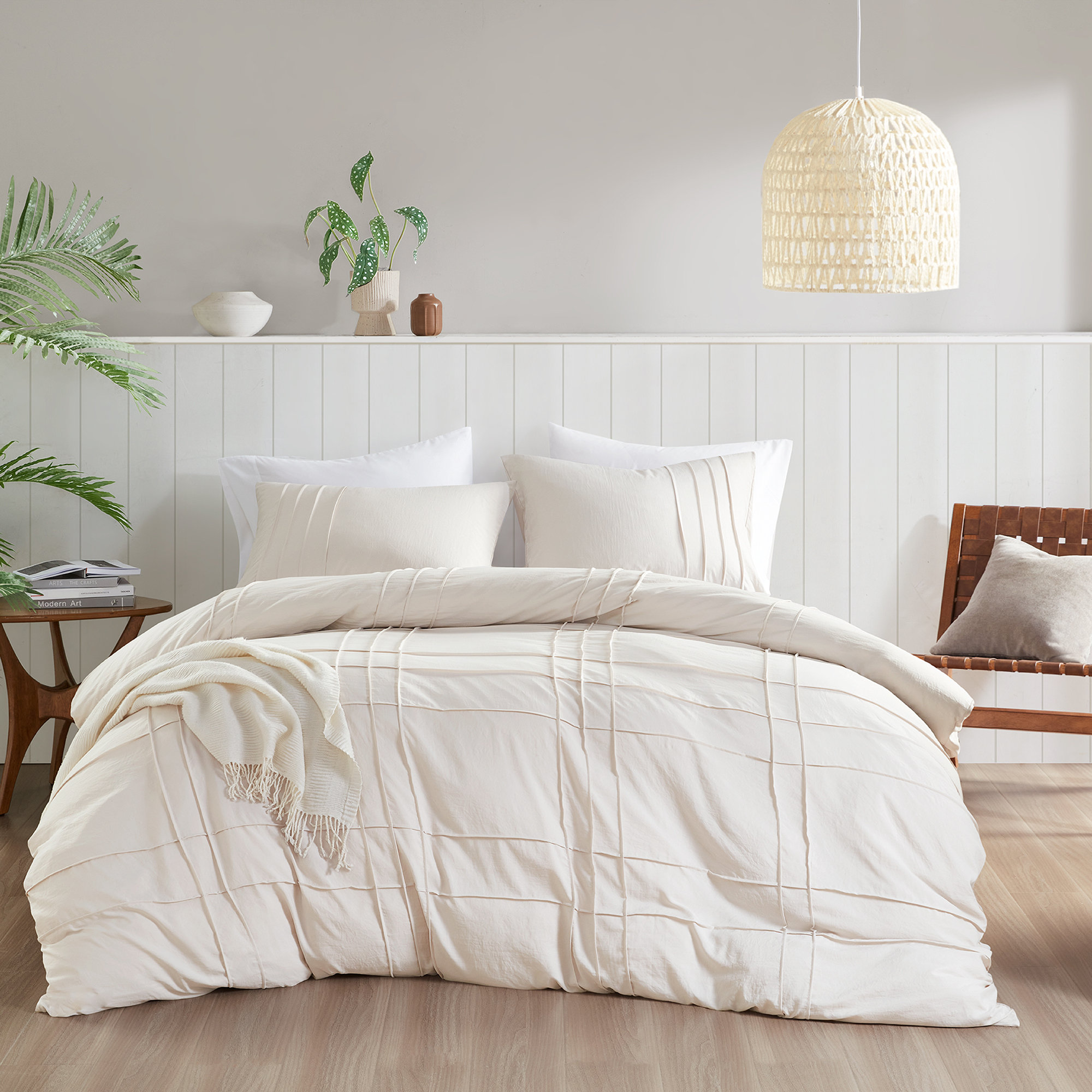 510 Design Harris Soft Washed Pinch Pleated Modern Duvet Cover Set ...