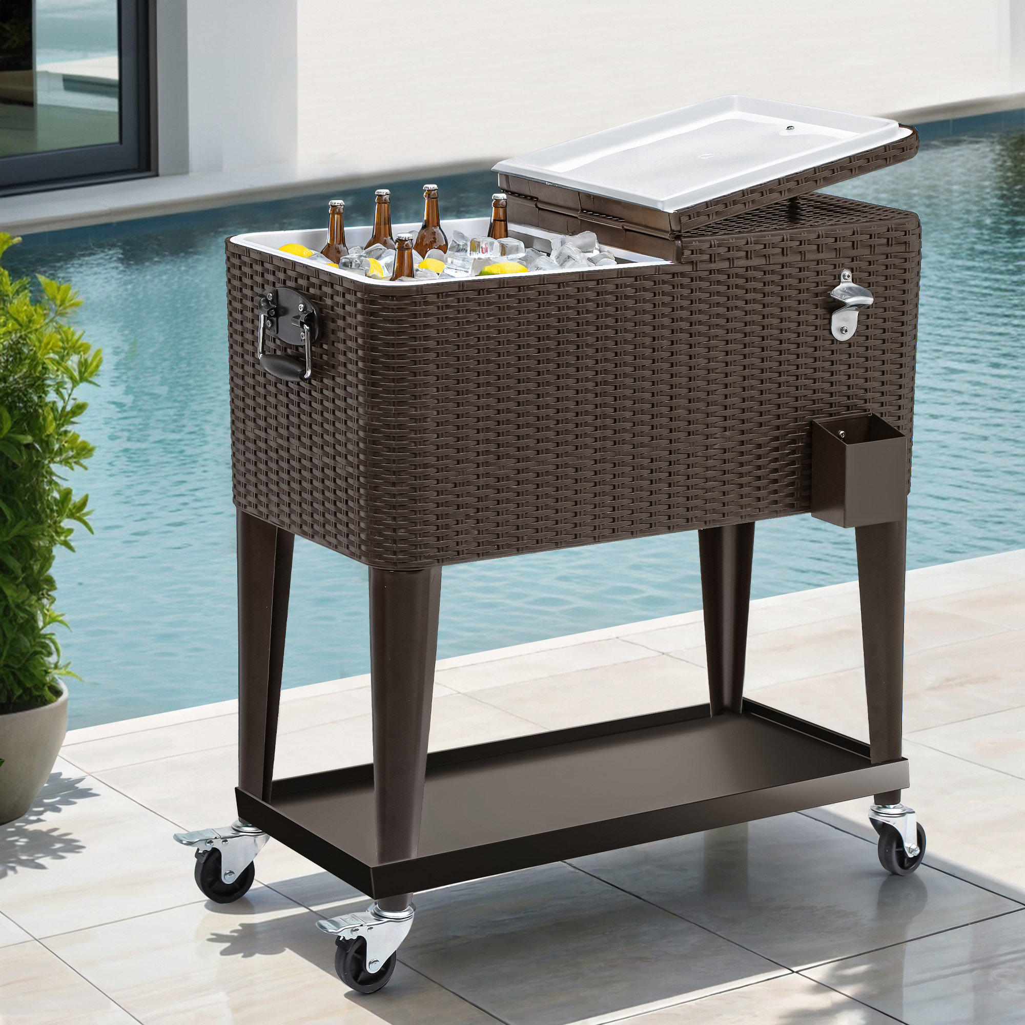 Edrosie Inc 80 Quarts Outdoor Poolside Serving Station Classic Coolers ...