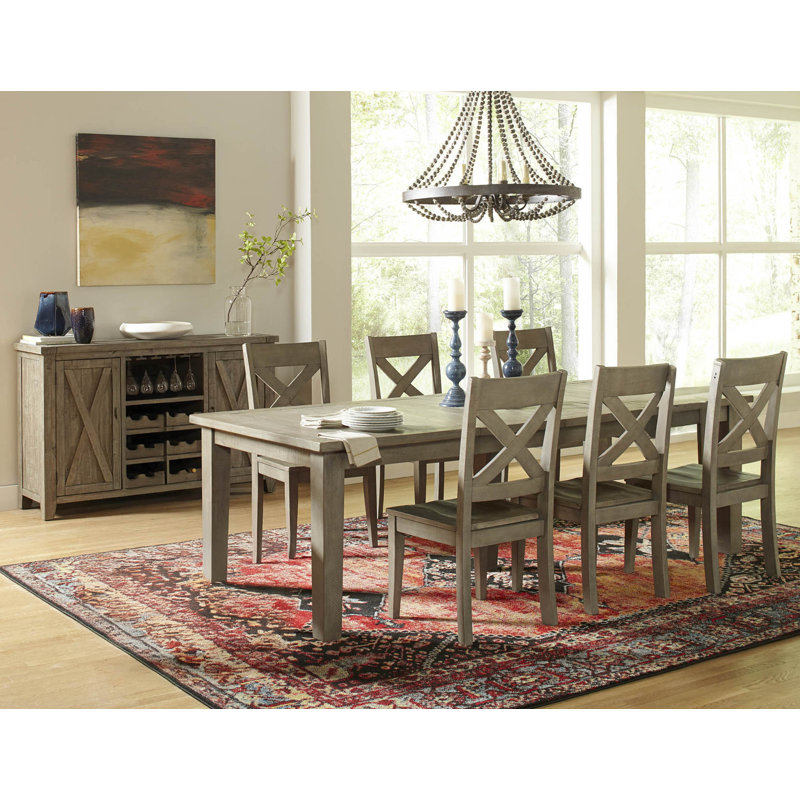 Gracie Oaks Helmsley Seven Piece Reclaimed Pine Solid Wood Farmhouse ...