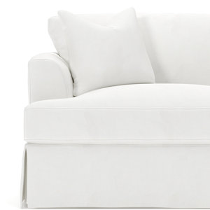 Wayfair Custom Upholstery™ Lucia Recessed Arm Slipcovered Sofa with ...