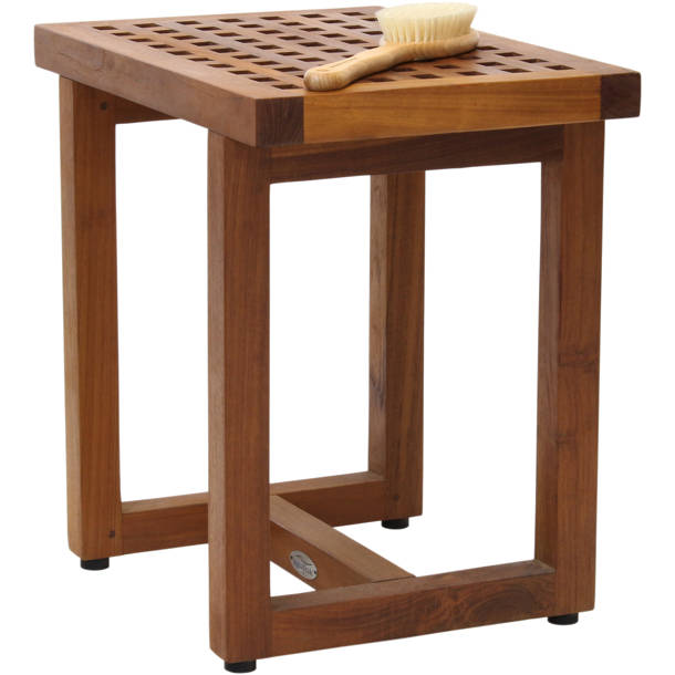 Aqua Teak Grate Lotus 18'' W Teak Shower Bench & Reviews | Wayfair