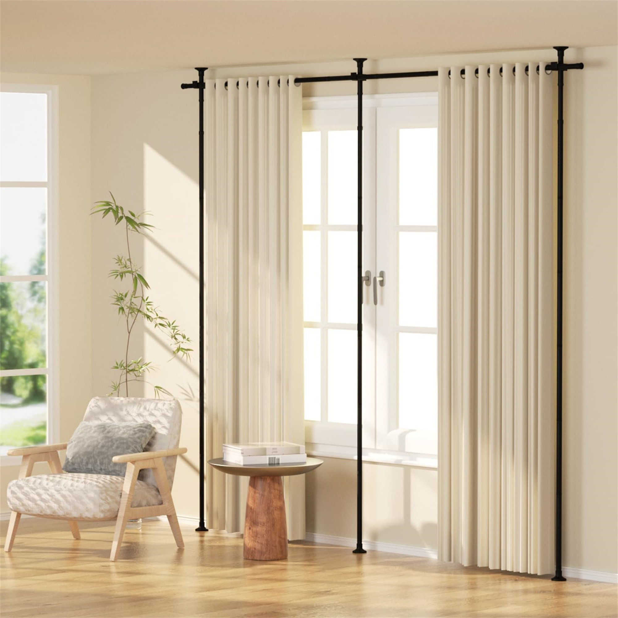 Symple Stuff Extendable Curtain Divider Bracket For Room Dividers | Wayfair