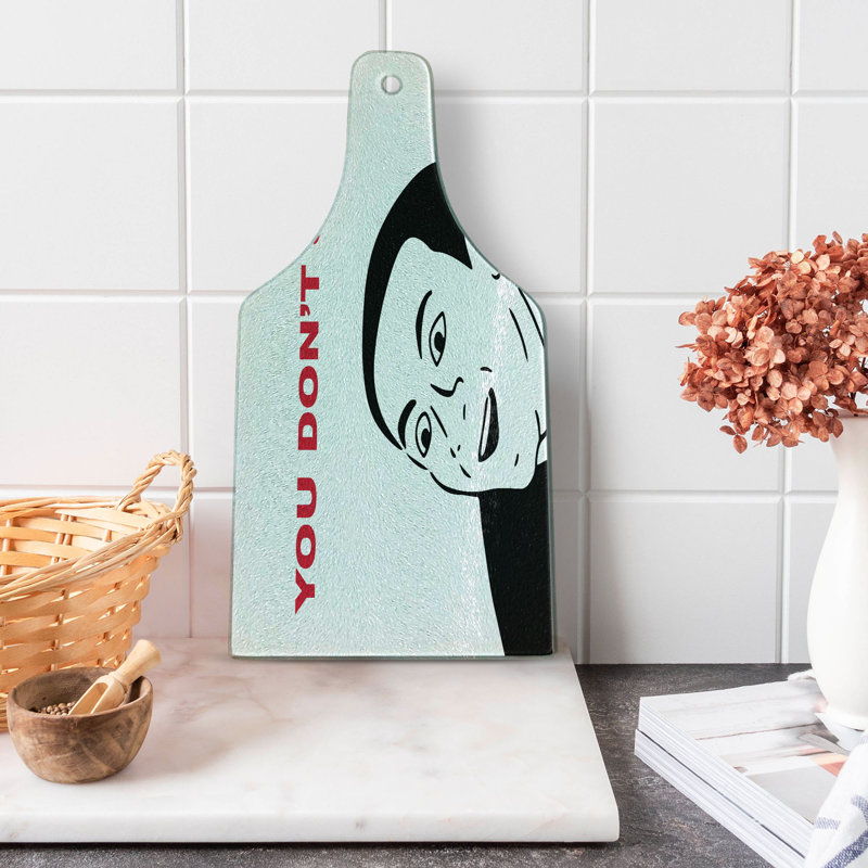 Ambesonne Humor Tempered Glass Cutting Board Meme Smile Modern Face ...