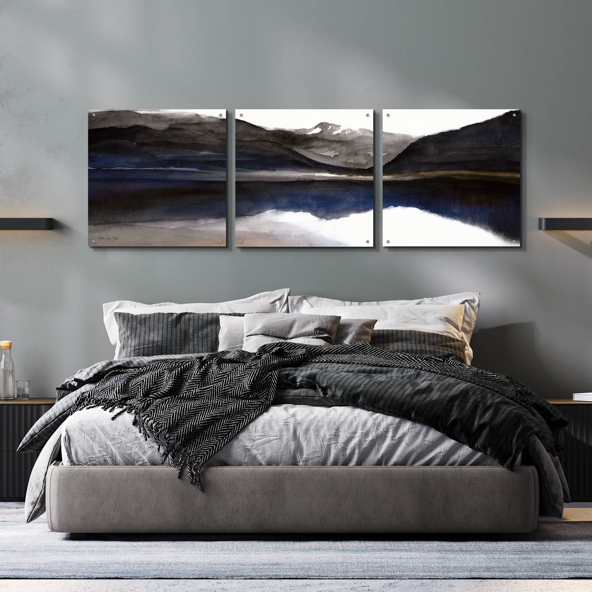 Epic Art 'Reflection Lake 1' by Stellar Design Studio, Acrylic Glass Wall Art, 3 Piece Set | Wayfair