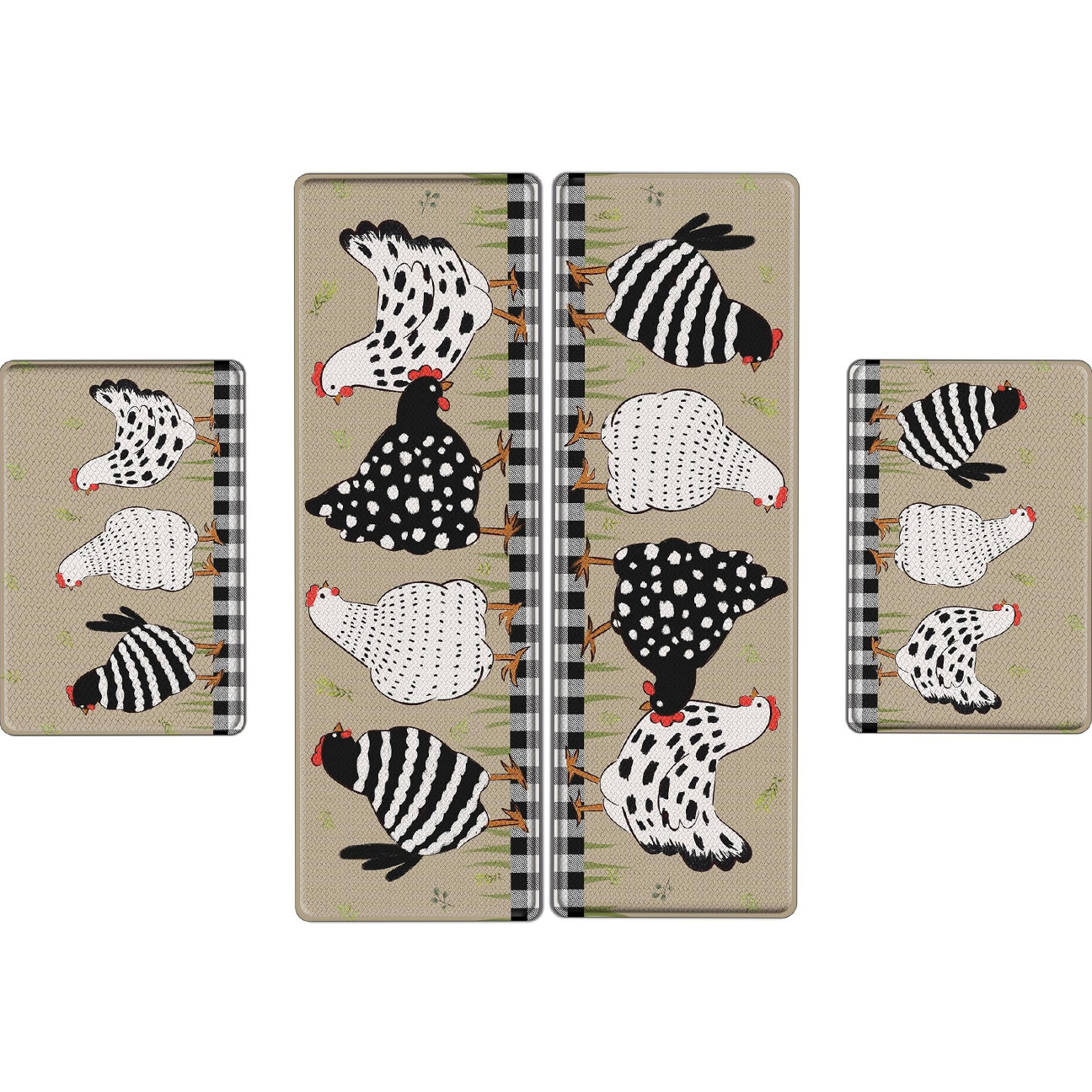 Rosecliff Heights Rooster Kitchen Rug,Ergonomic Comfort Mat,Set of 4 ...