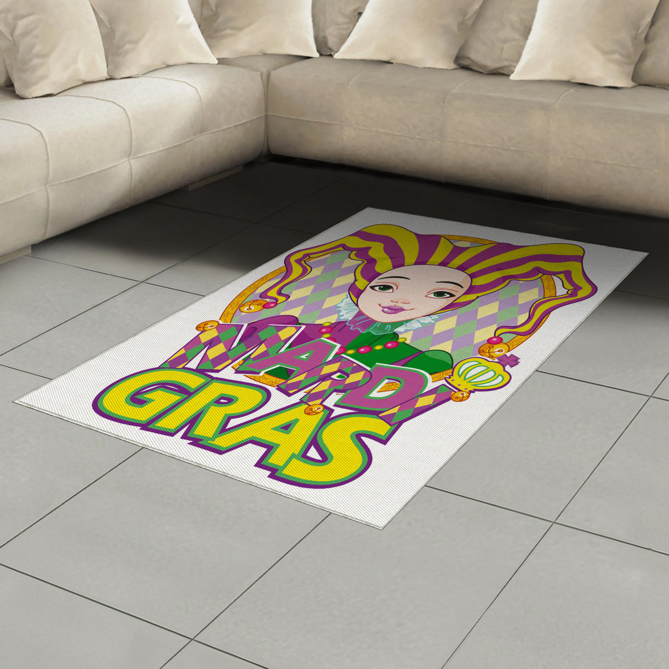 East Urban Home Mardi Gras High Density Long Fiber Poly Threads ...