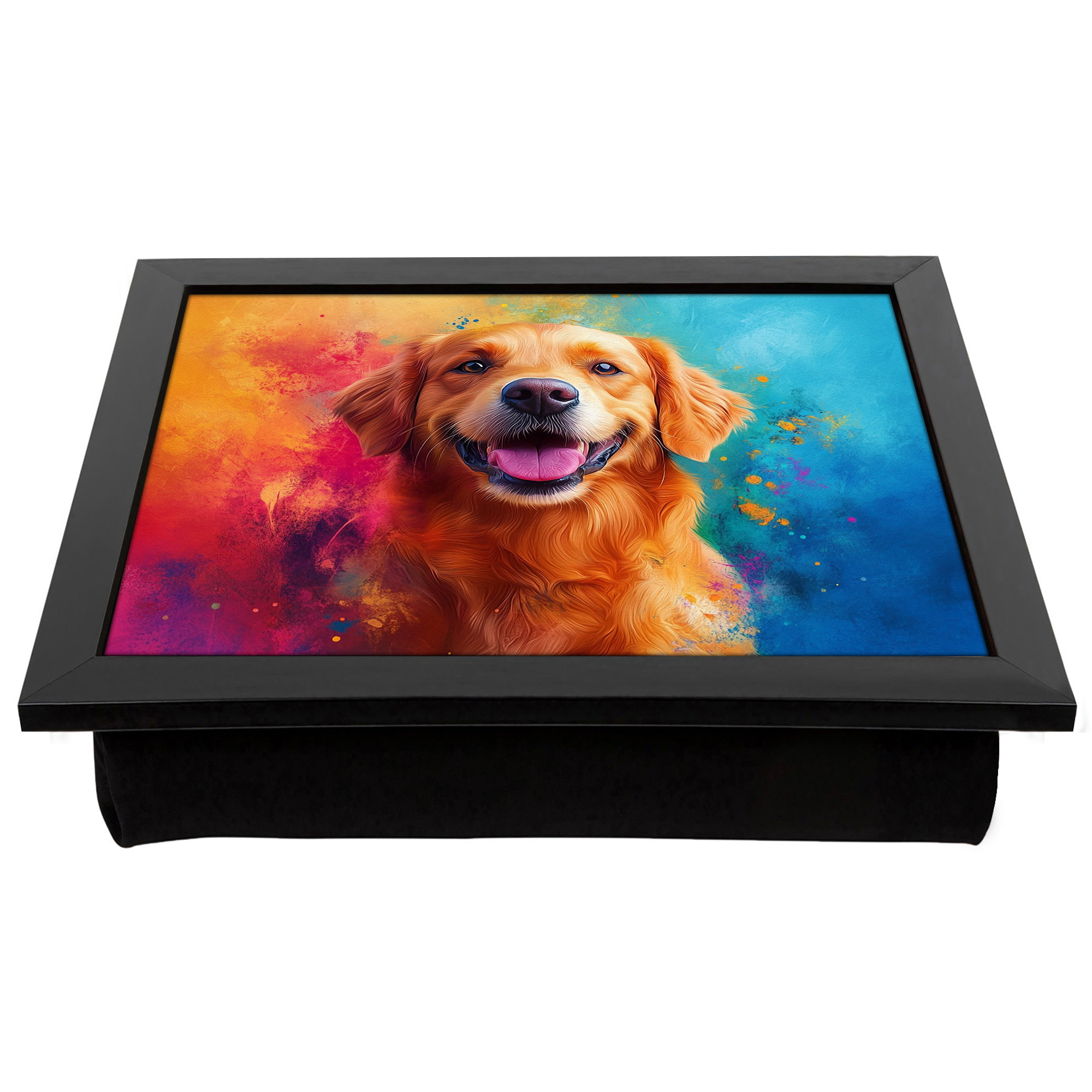 17 Stories Golden Retriever Dog Vol.3 Lap Tray with Cushion | Wayfair.co.uk