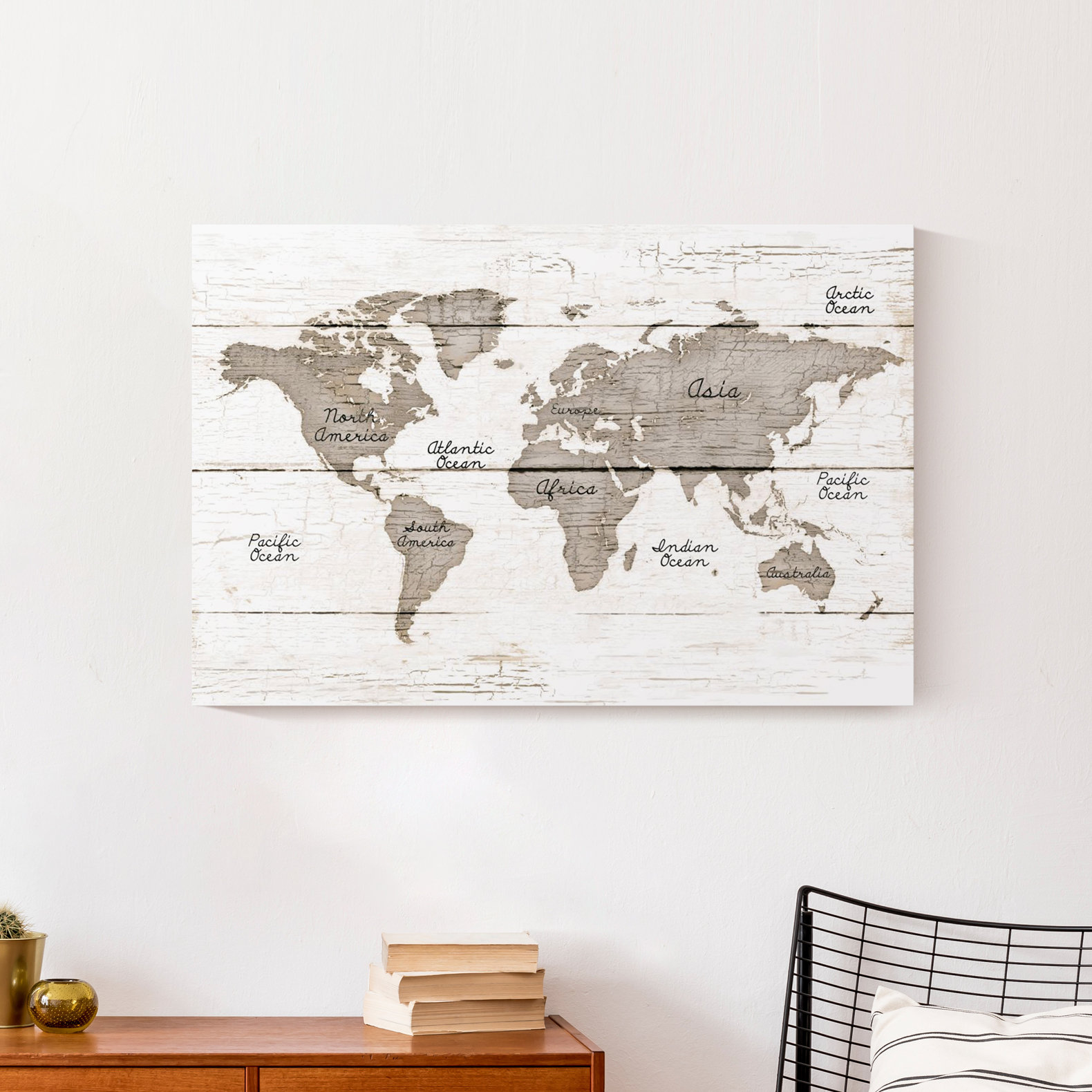 August Grove World Map Wood Planks Print On Canvas - Wayfair Canada