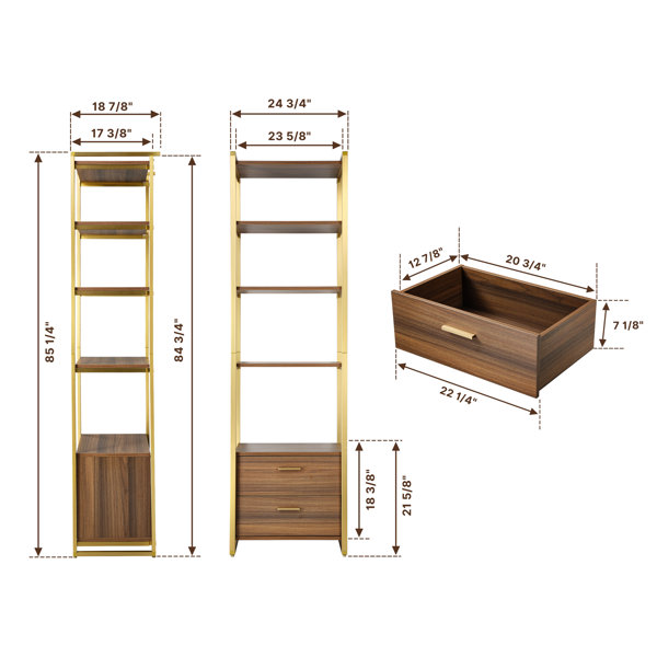 Trent Austin Design® Saxton 85.25" H x 23.63" W Steel Standard Bookcase ...