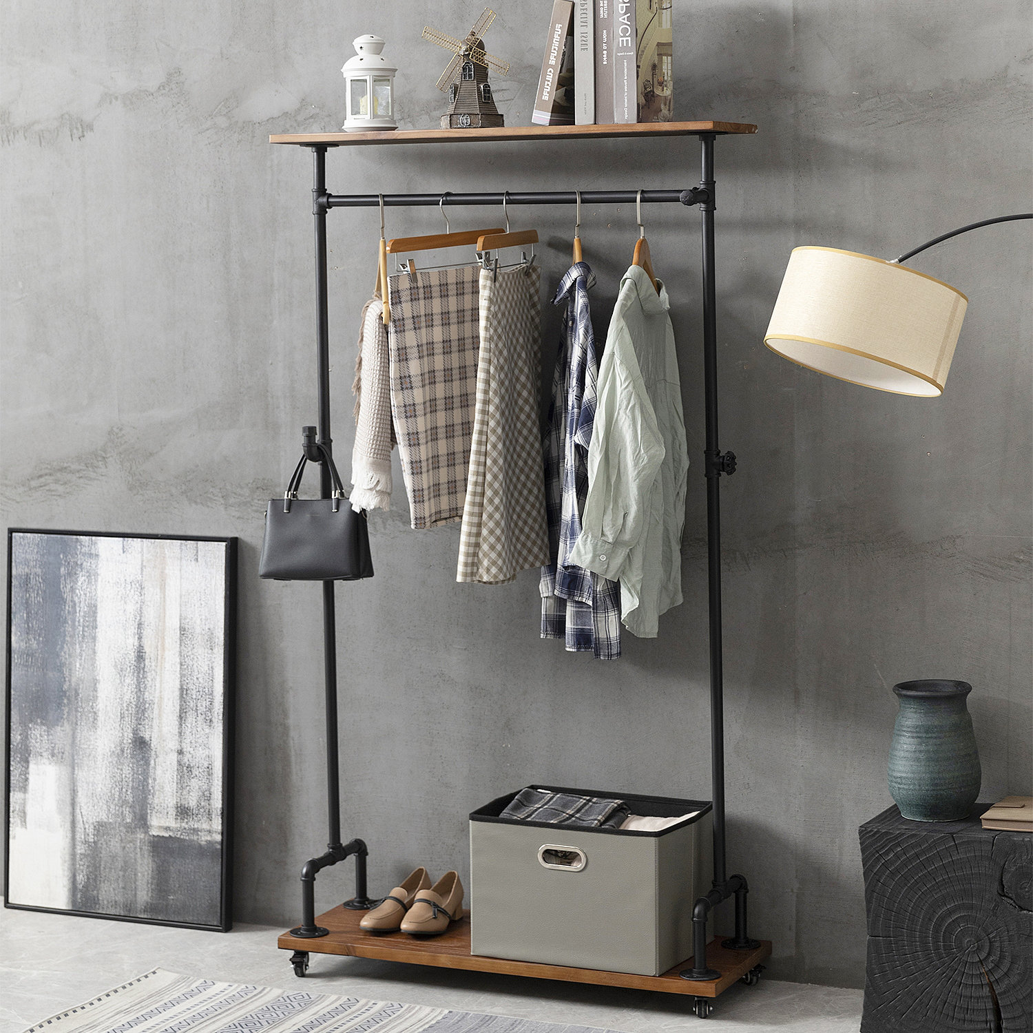 Williston Forge Jereck 39.38'' Rolling Clothing Rack | Wayfair