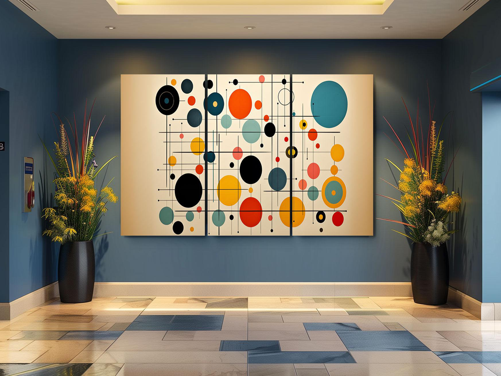 Orren Ellis Triptych Canvas Wall Art – Mid-Century Modern Circle ...