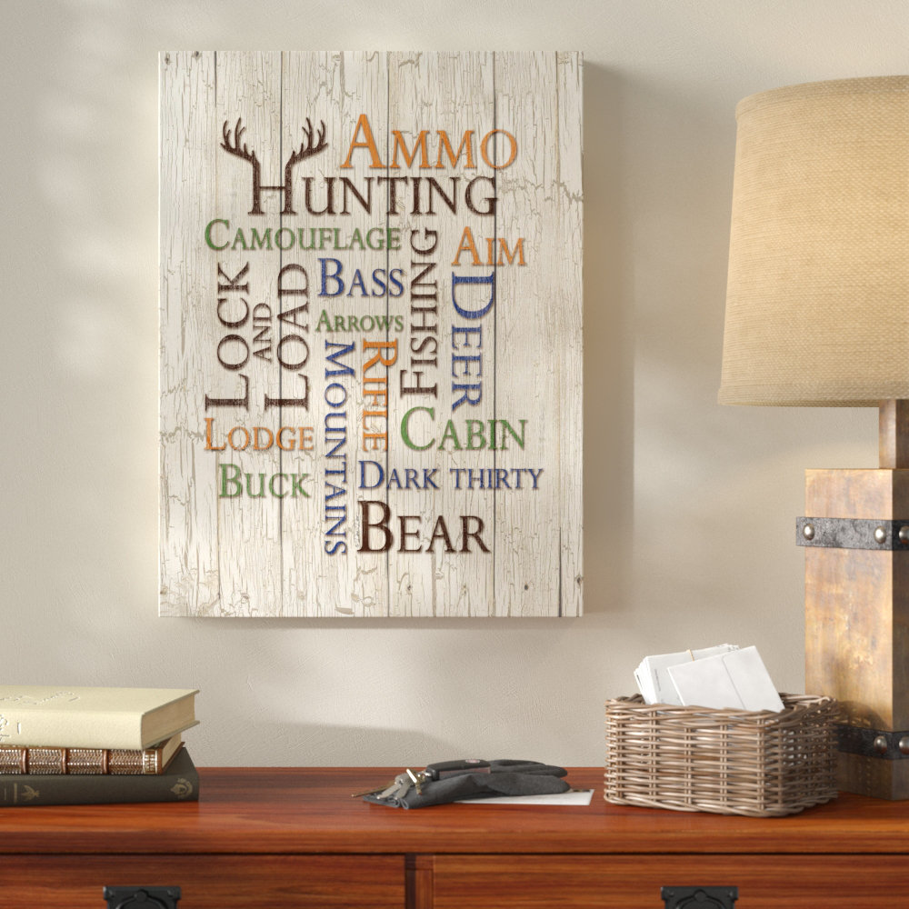 Millwood Pines Hunting Words On Canvas by Dee Dee Print & Reviews | Wayfair