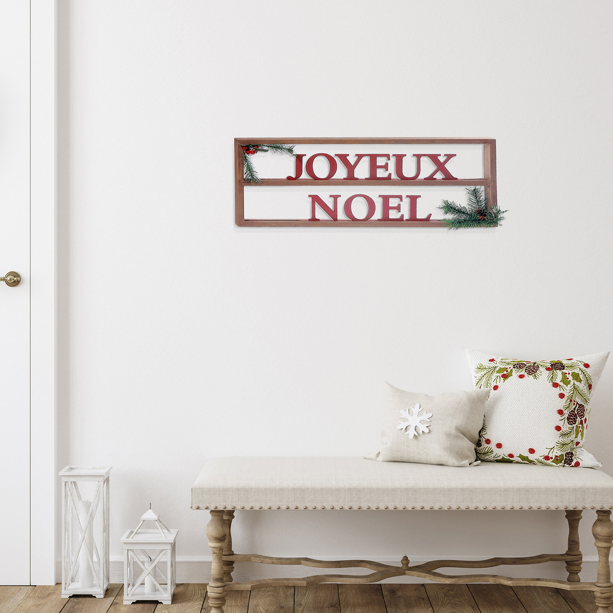 The Holiday Aisle® Wooden Framed Sign (Joyeux Noel) | Wayfair
