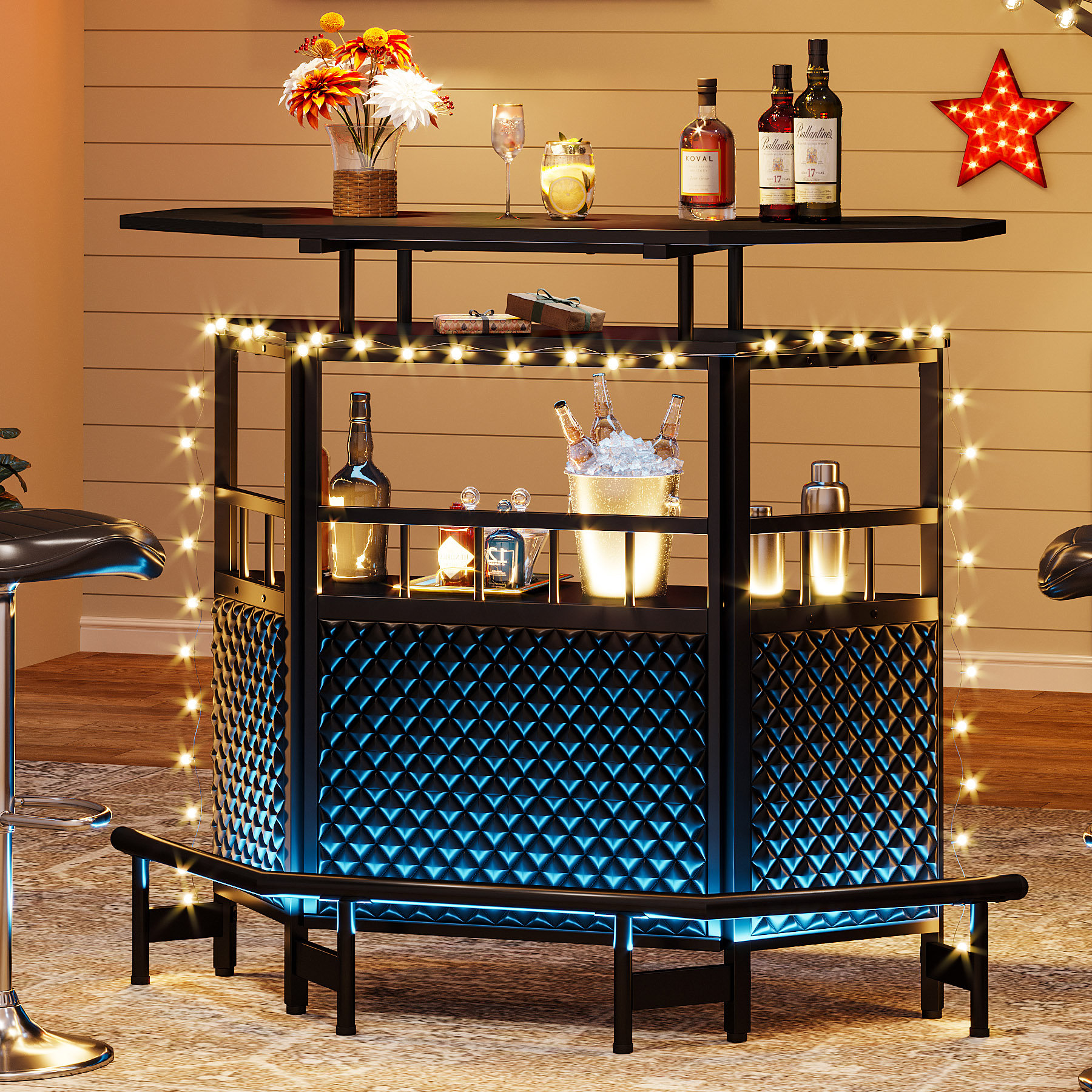 Ebern Designs Briseida Bar Cabinet Liquor Home Bar unit with Storage ...