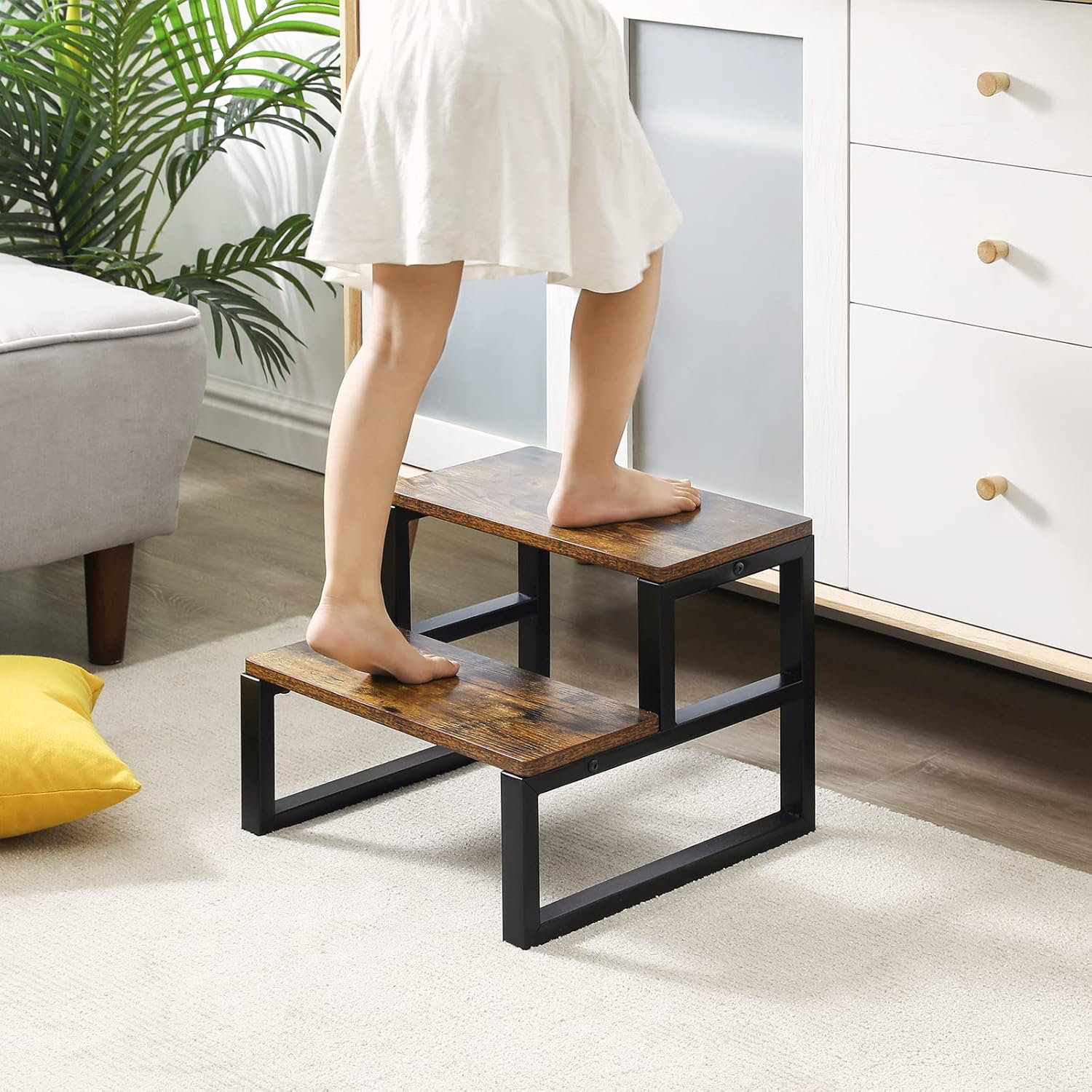 CHUANGWENYI Heavy Duty Bedside Step Stool With 500 Lbs Capacity, Non ...