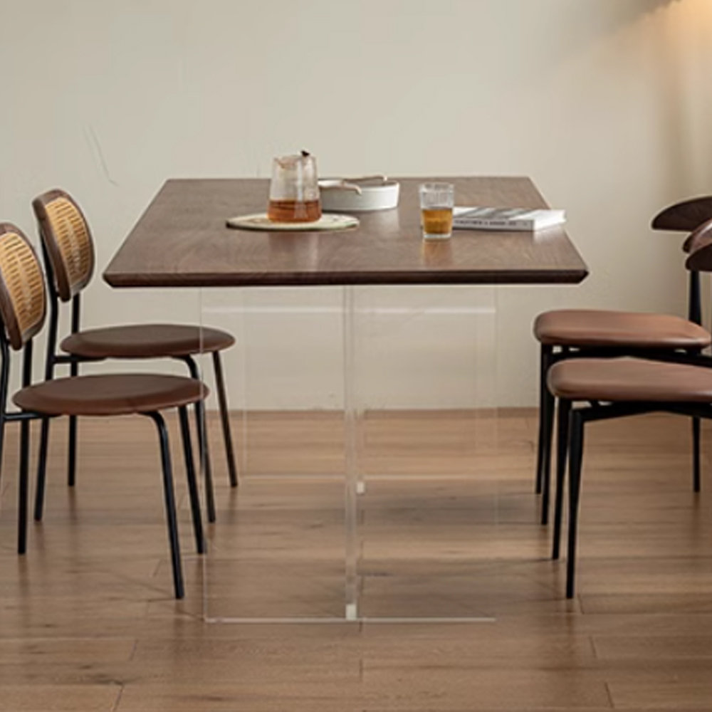 A Zoetic Home Acrylic Minimalist Walnut Creative Dining Tables ...