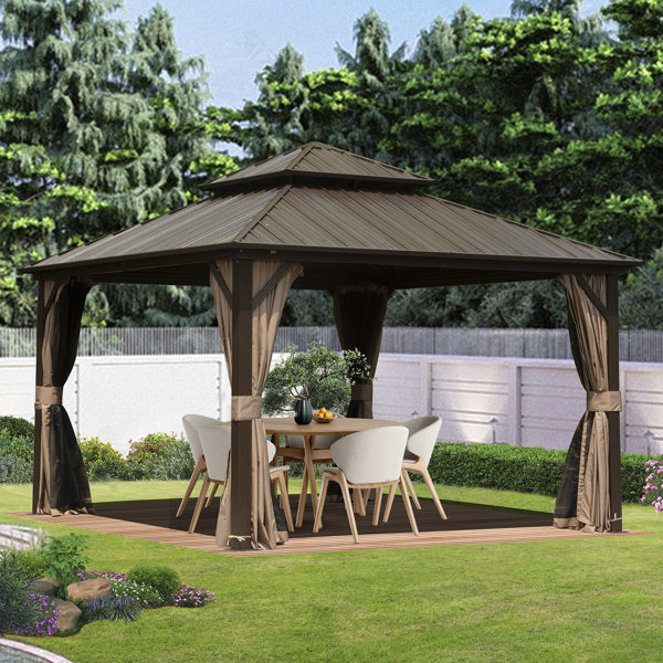 domi outdoor living 10 Ft. W x 10 Ft. W Galvanized Steel Patio Gazebo ...