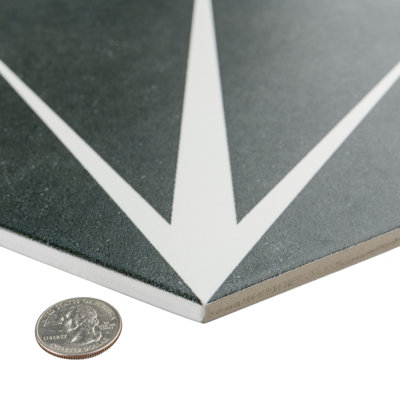 Merola Tile Trident 9" W x 10" L Porcelain Patterned Wall & Floor Tile ...