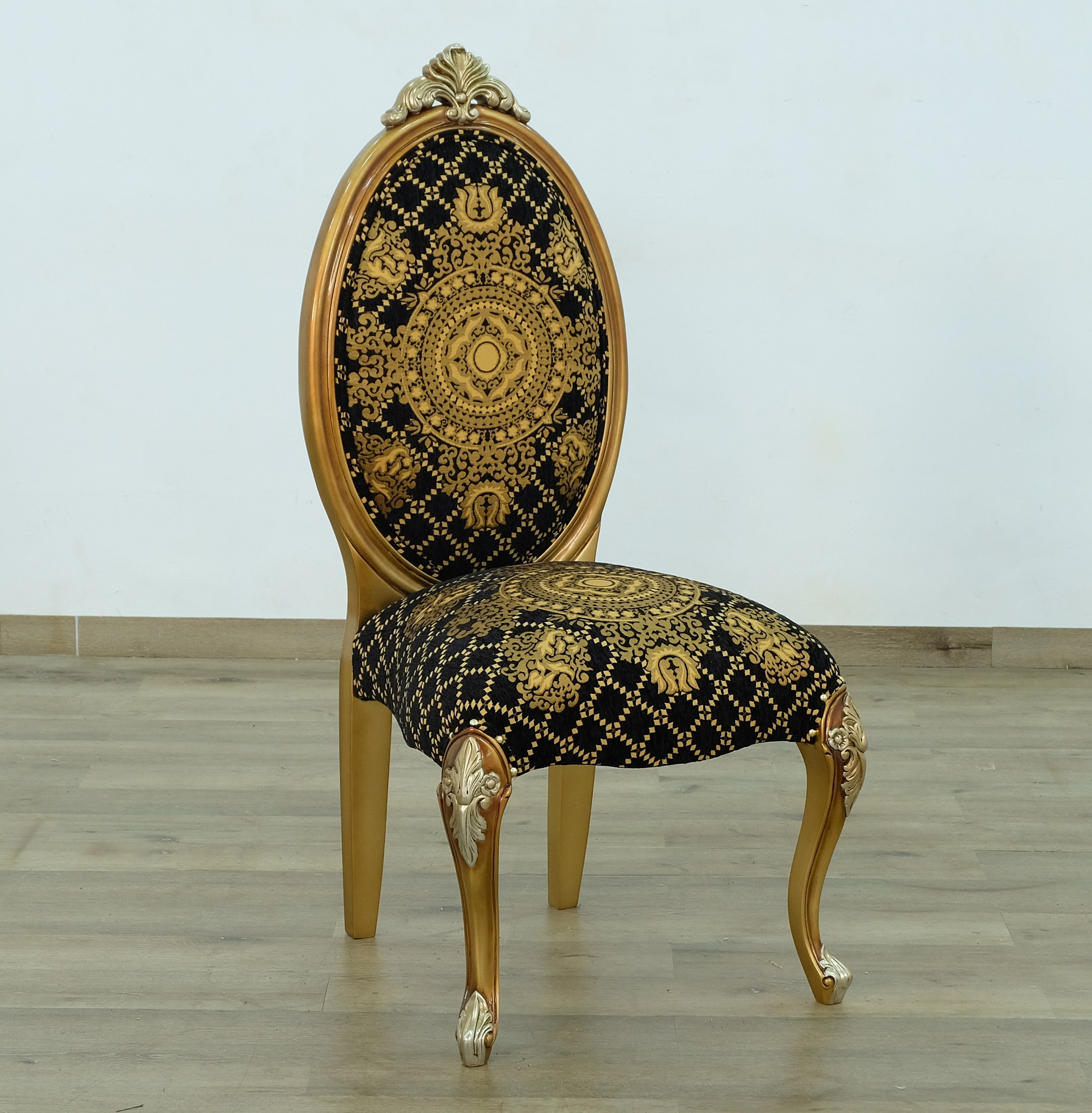European Furniture Emperador Collection Side Chair in Golden Brown ...