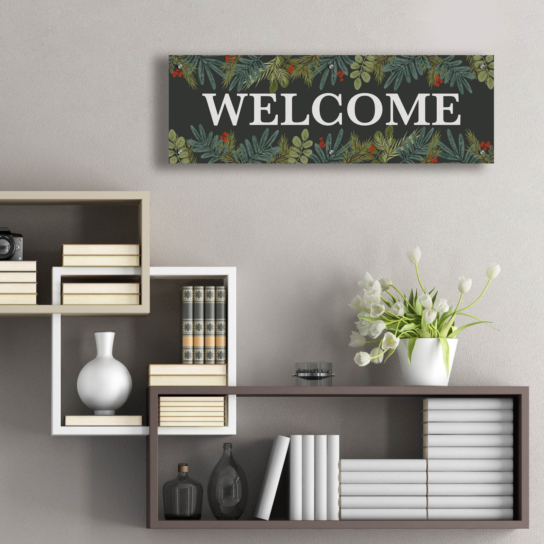 Latitude Run® 'Holiday Welcome Sign' by House Fenway Acrylic Glass Wall ...