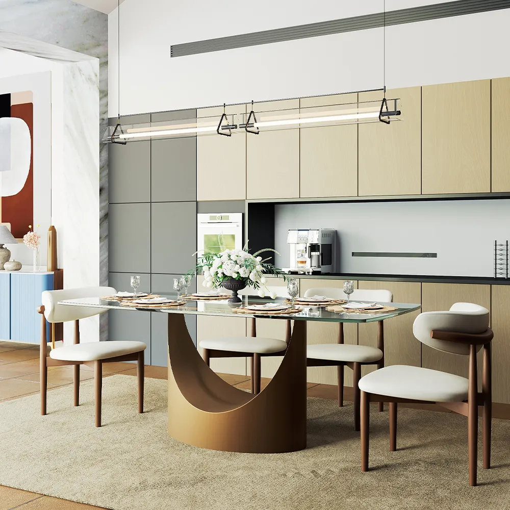 Orren Ellis Hobart - Rectangular Tempered Glass Dining Table - Wayfair ...
