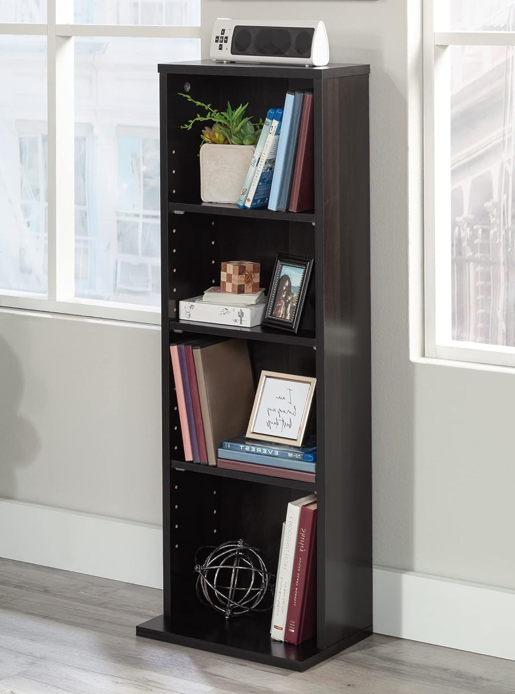 Ebern Designs 4-tier 36IN Tall Multimedia Storage Tower Holds 80 DVDs ...