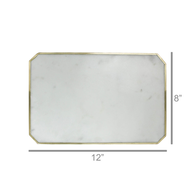 AREOhome Brass Edge Marble Platter | Wayfair