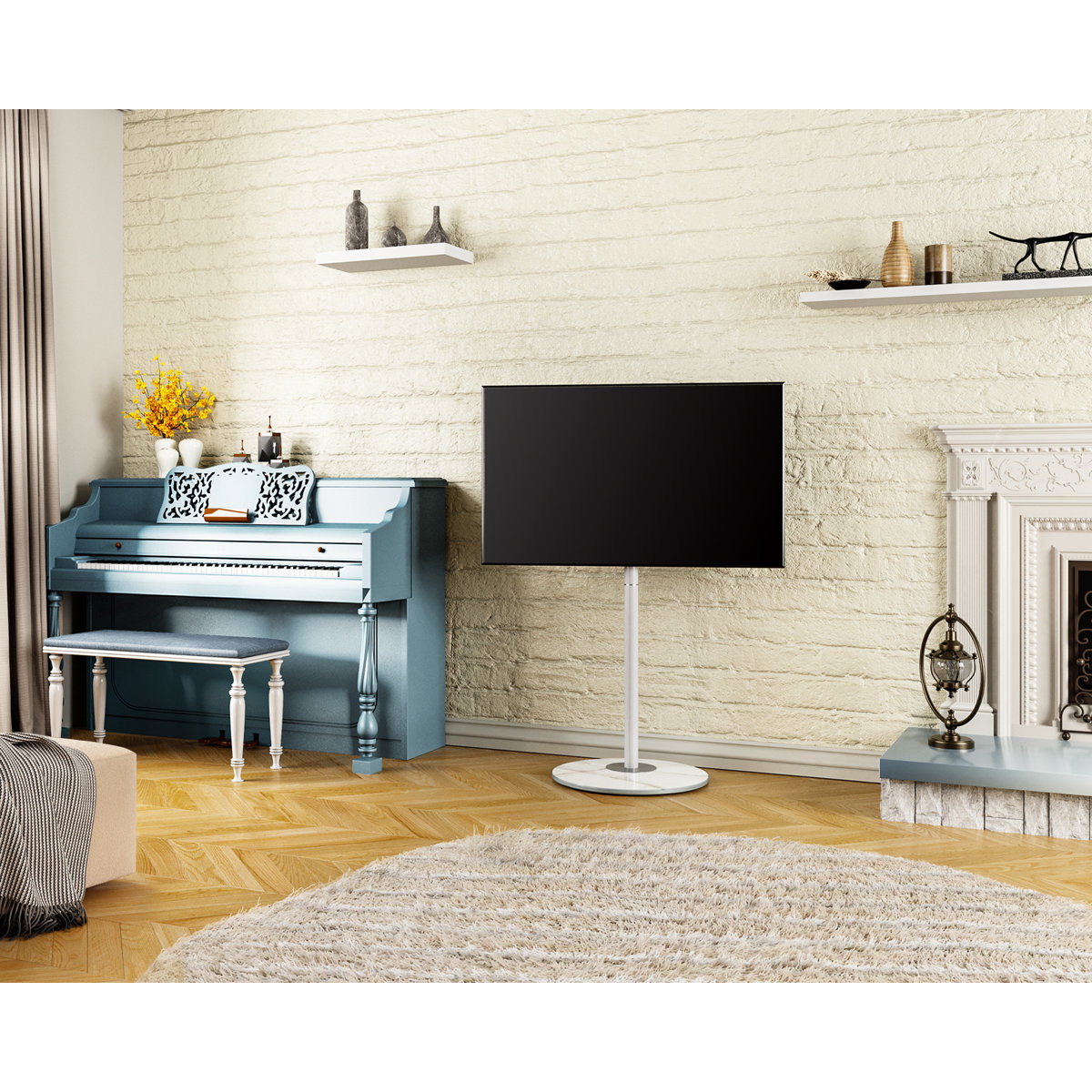 Fitueyes Modern Corner TV Stand with Swivel Mount for 37" - 60" TVs ...