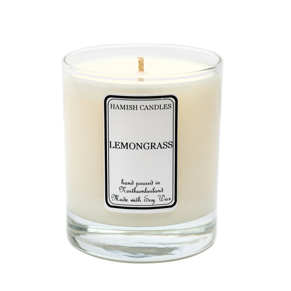 Hamish Candles Lemongrass Scented Jar Candle with Glass Holder ...