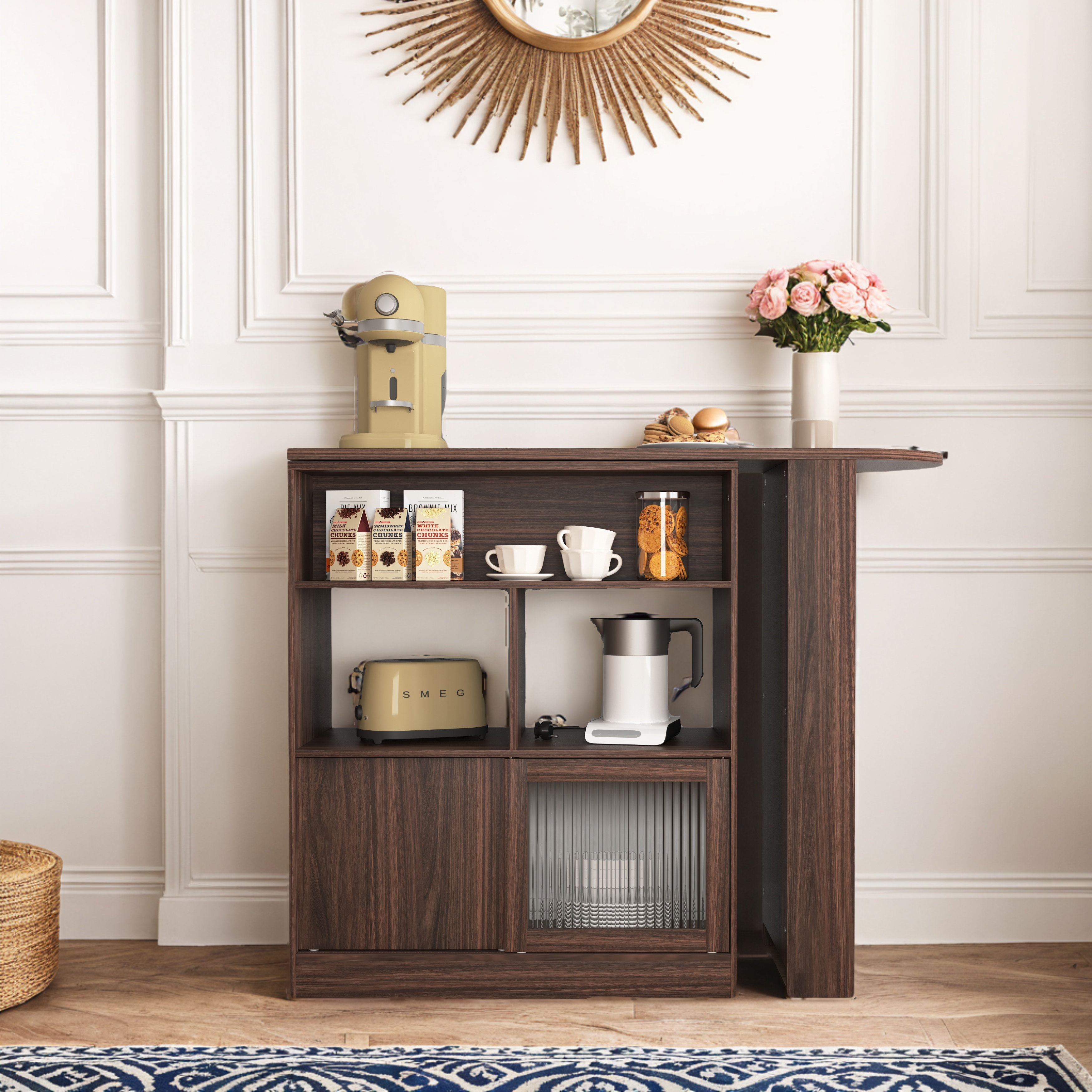 Inbox Zero Rotating and Extendable Bar Table | Wayfair