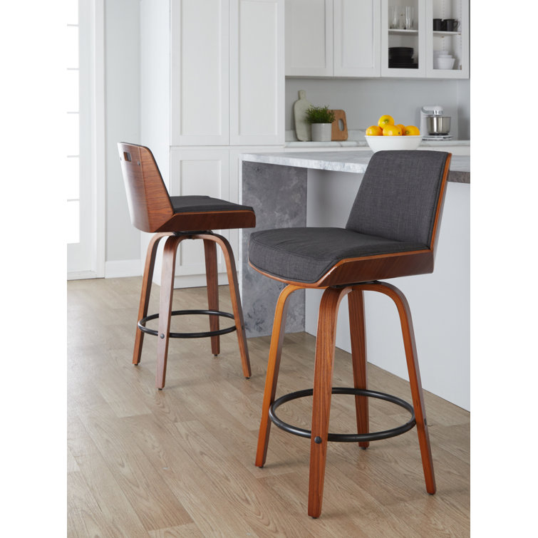 LumiSource Swivel Upholstered 25.25'' Counter Stool | Wayfair