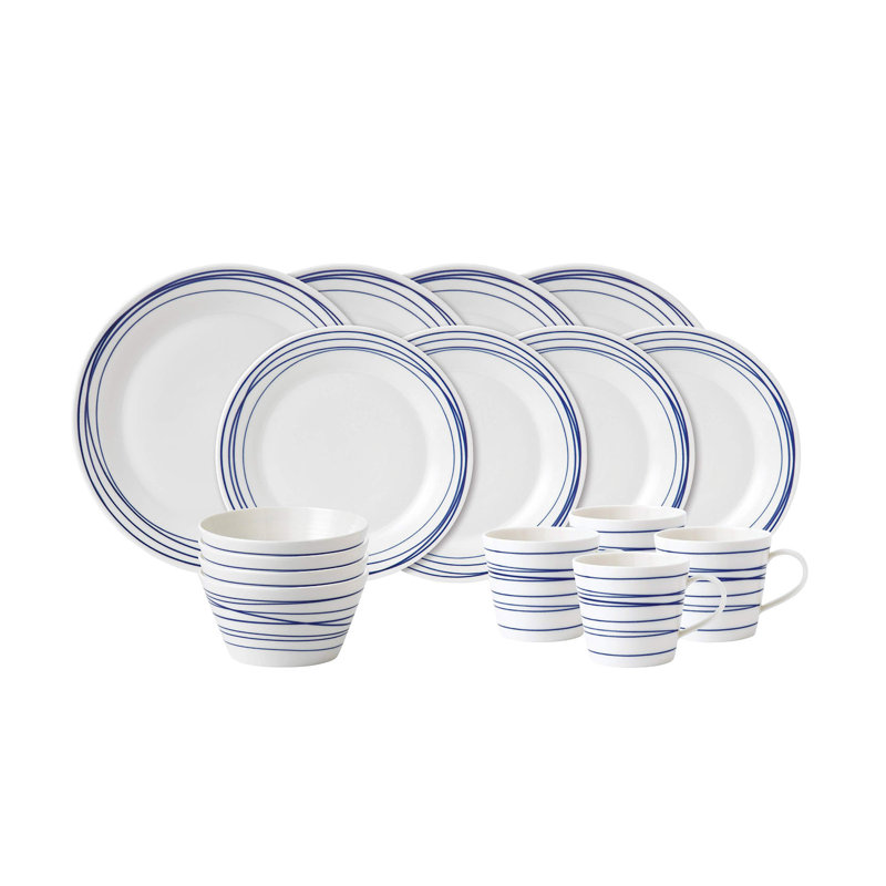 Longshore Tides 16-Piece Dinnerware Set-Blue And White | Wayfair