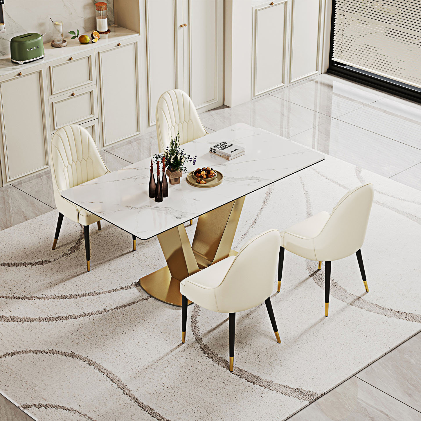 George Oliver Dining Table With V-Shape Base - Wayfair Canada