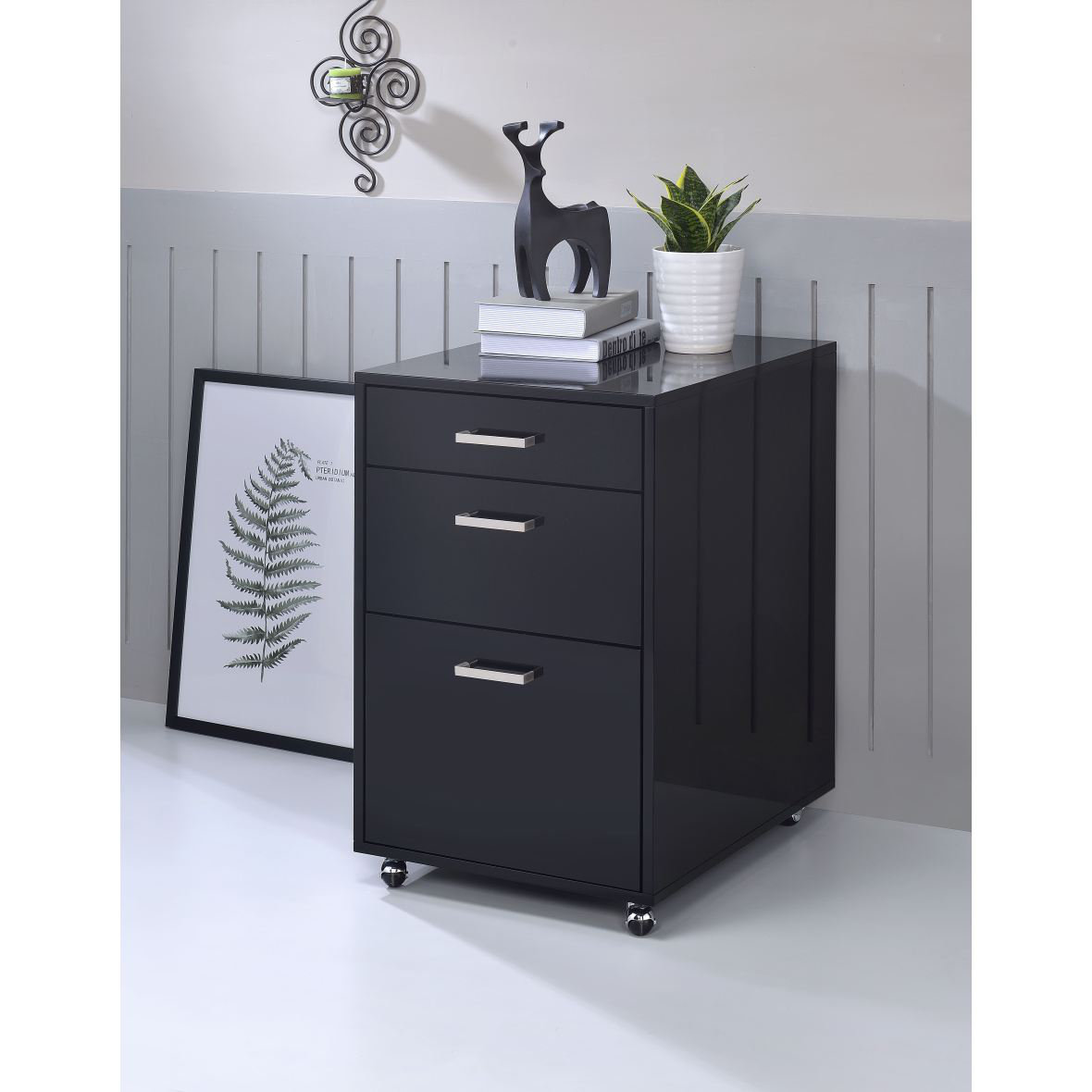Ivy Bronx ACME Coleen File Cabinet, High Gloss & Chrome 92450 - Wayfair ...