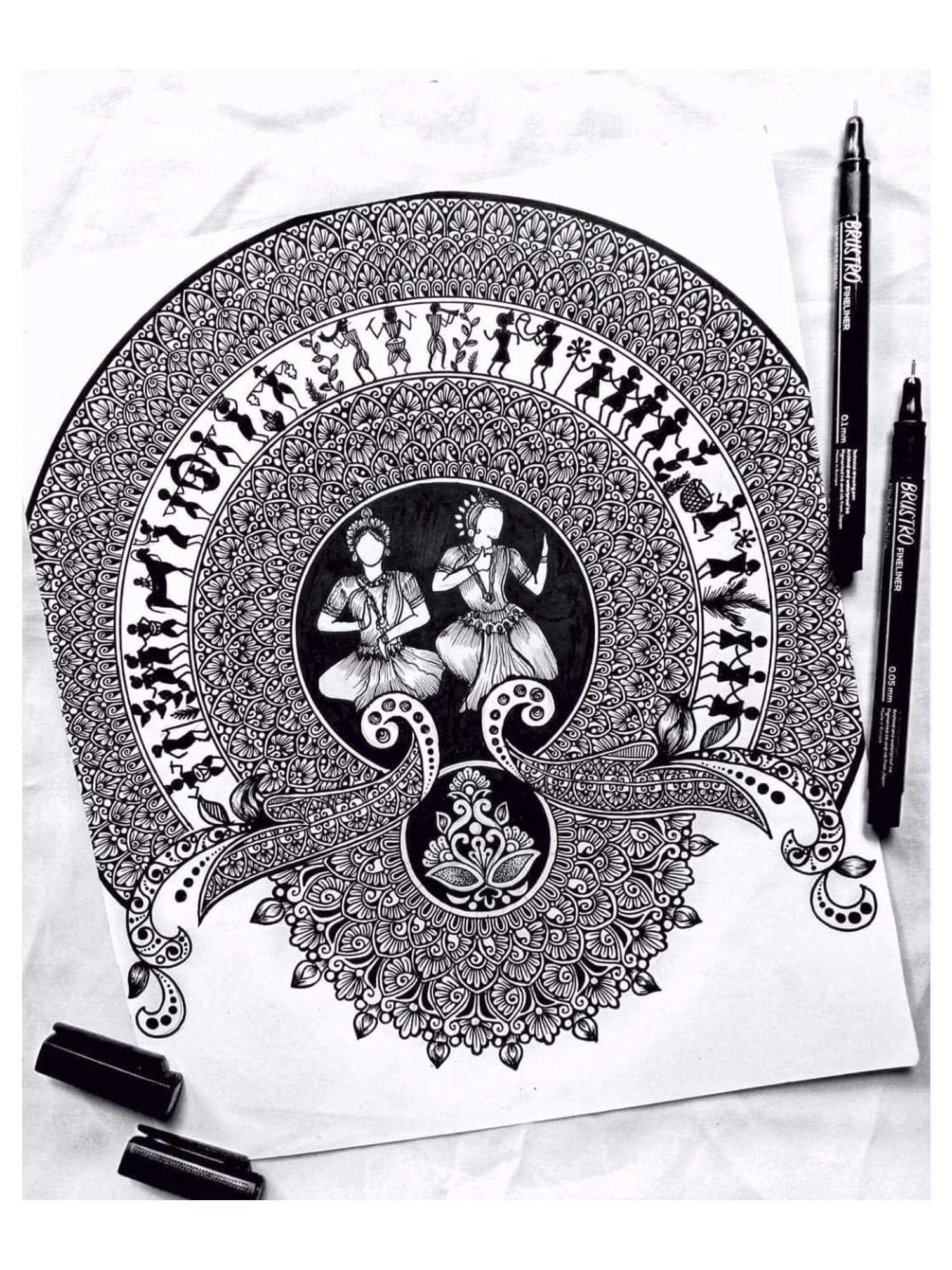 Bungalow Rose Bharatanatyam Dance | Designer Mandala Art By Shivani ...